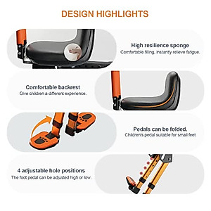 OUSEXI Front Child Bike Seat,Foldable Front Mounted Kids with Backrest and Footrest, Child Bicycle Seat Design for Bicycles Pedal Scooter