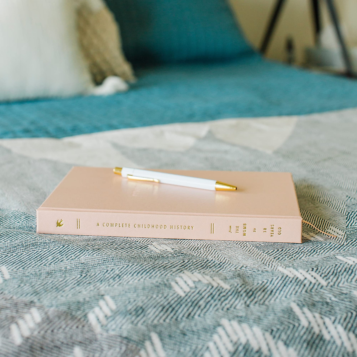 Promptly Journals, A Complete Childhood History: From Pregnancy to 18 Years Old (Country Peach, Orange, Leatherette) | Baby Book and Pregnancy Journal | Baby Memory Book