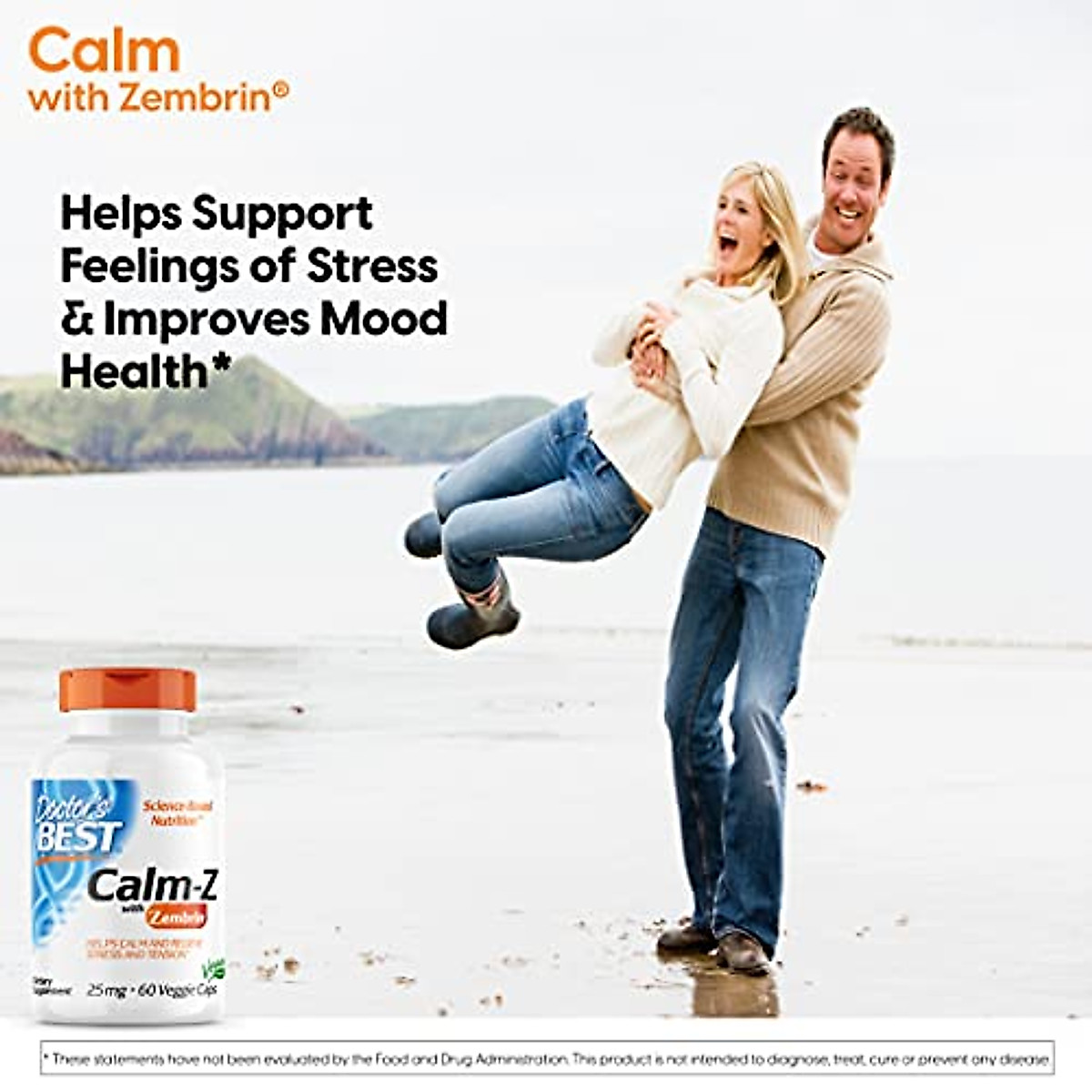 Doctor's Best Calm with Zembrin, Stress & Mood Support, 25mg Veggie Caps, 60Count (DRB-00456)