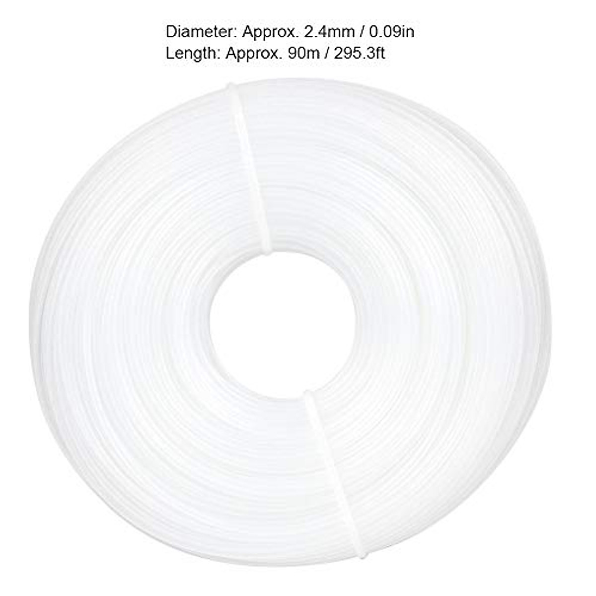 Trimmer Line, 0.09Inch Round‑Shaped White Nylon Trimmer Line String Rope Garden Lawn Mower Accessory