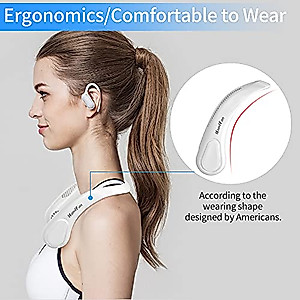 Bladeless Neck Fan 5000mAh, Necklace Fan Battery Operated 4 speeds, Wearable Fan Rechargeable Strong Airflow, Hands-Free Fan Portable, for Outdoor Activities Travel Office Home (White)