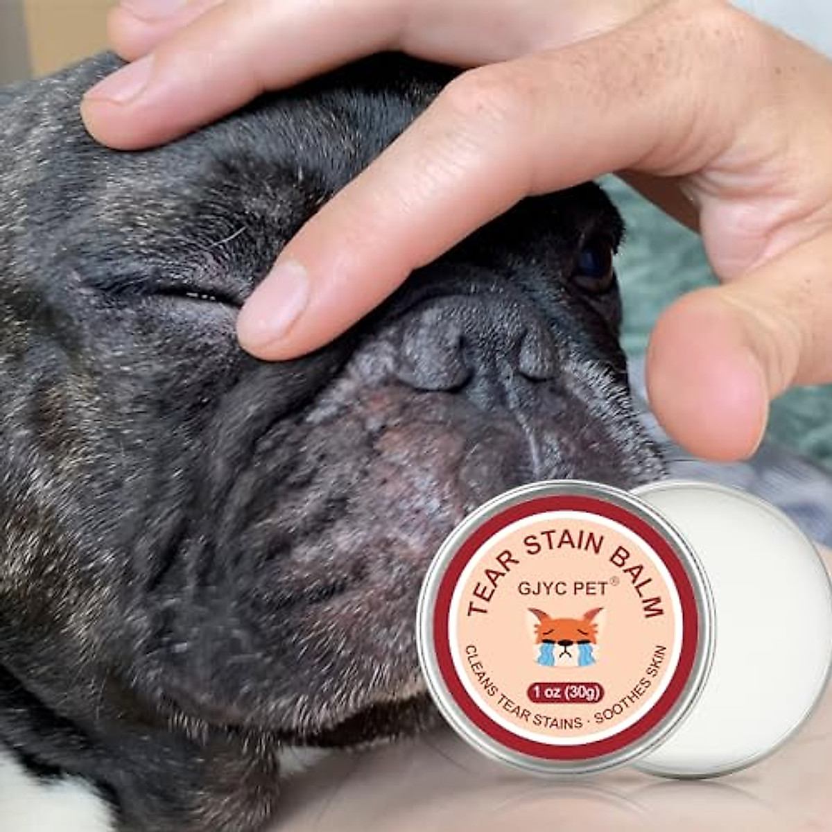Pet Tear Stain Remover Balm - 1 oz (30g) Natural, Plant-Based Eye Care for Dogs and Cats - Gently Cleanses and Restores Sparkling Eyes