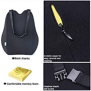 Car Lumbar Support Back Cushion Memory Foam with Back Pain Relief for 200 300 Pacifica DS DS3/CABRIO DS4/crossback DS5 1PCS Black