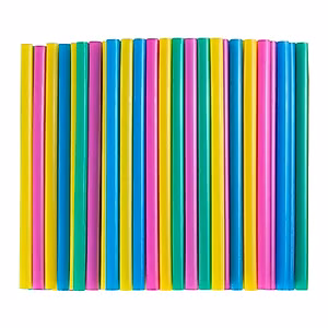 Webake Compostable Smoothi Straws 9 Inch Long Wide Drinking Straw, 100 Bulk, Eco Friendly Plant-based PLA, Alternative to Plastic Straws for Tumbler, Water Bottle - Assorted Colors
