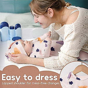 Newborn Baby Knotted Gown for Girls, Newborn Hospital Outfit with Mitten Cuffs, Super Soft Silky Infant Long Sleeve Gown with Tie Bottom