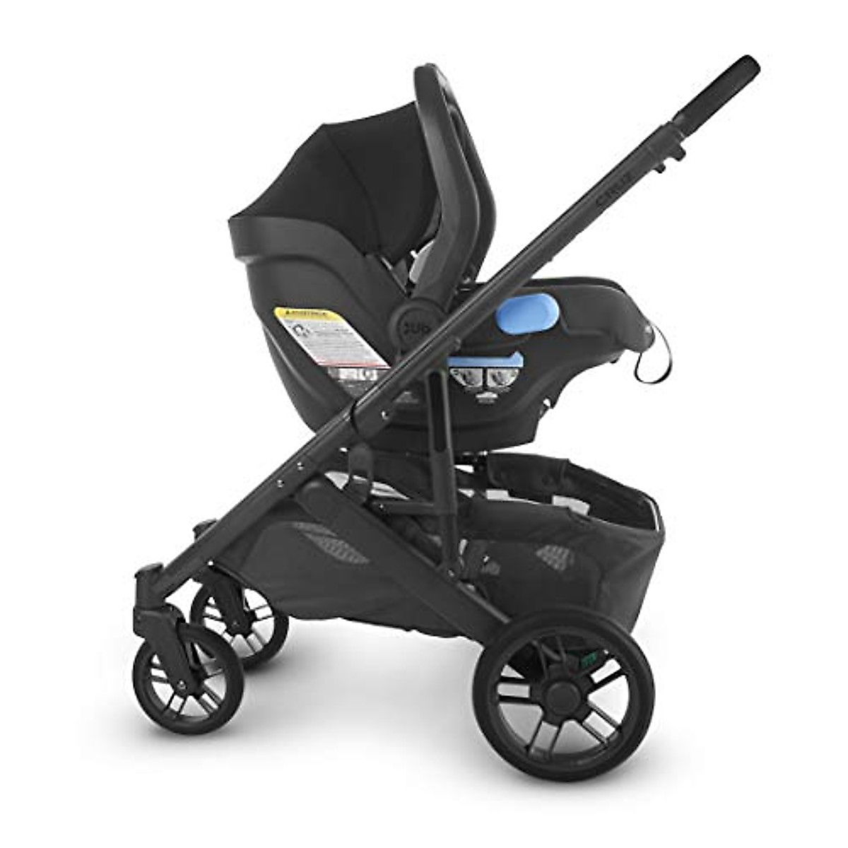 UPPAbaby Cruz V2 Stroller - Gregory (Blue Marl/Silver/Saddle Leather) + Mesa Infant Car Seat - Jake (Black)