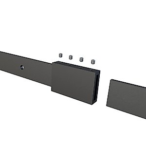 BARNSMITH Black Sliding Barn Door Hardware Track Connector Rail Adaptor Flat Track Connector Plate