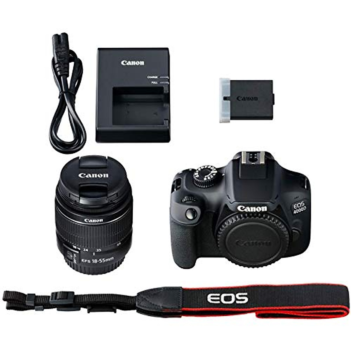 Paging Zone-Canon intl Canon EOS 4000D DSLR Camera with 18-55mm f3.5-5.6 Zoom Lens, 64GB Memory,Case, Tripod and More (28pc Bundle) (Renewed)