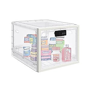 Lockable Box, Medicine Lock Box for Safe Medication, Clear Lockable Storage Box for Medicine, Food and Home Safety, Lockable Storage Bin, Refrigerator Storage Bins…