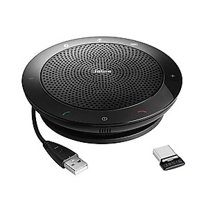 Jabra Speak 510+ UC Wireless Bluetooth/USB Speaker for Softphone and Mobile Phone (Renewed),Black