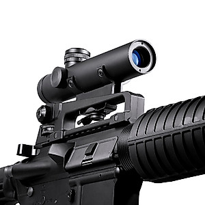 Barska 4x20 Carry Handle Rifle Scope Mil Dot Reticle with BDC Turret Peep Sight Mount Retro A2 Style