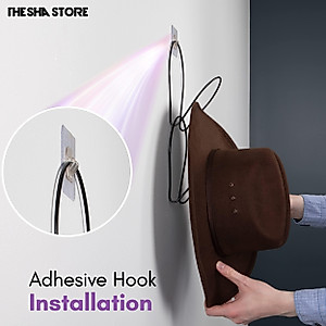 Cowboy Hat Rack for Wall - 5 Pieces Cowboy Hat Holder for Trucks, Durable Metal Hat Rack for Cowboy Hats for Perfect Shape