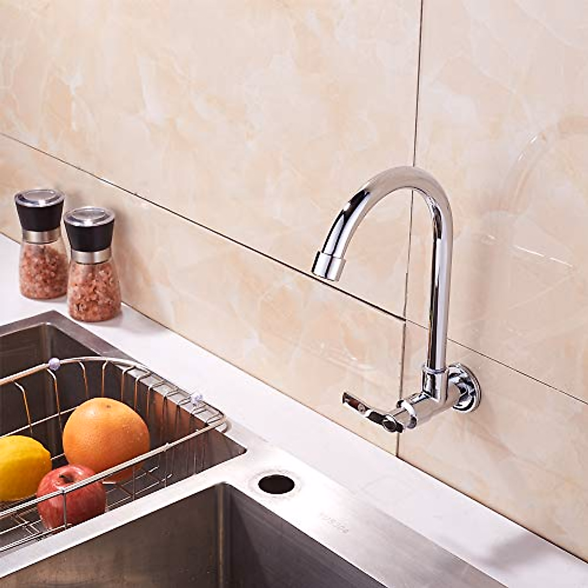 Flexible Swivel Kitchen Sink Faucet with Single Handle,Cold Water Filter Faucet,Wall Mounted