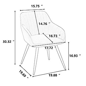 annjoe Faux Leather Accent Chair Arm Chairs Living Room Chairs Leisures Chair Upholstered Chair with Metal Legs Set of 2 for Home Kitchen Office Bistro Cafe, Gray