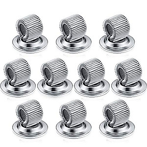 Outus Pen Holder Clips Manganese Steel Pen Holder Self Adhesive Pen Pencil Organizer with Adjustable Spring Loop for Refrigerator Whiteboard Erase Board and Bulletin Board Map (10 Pieces, Silver)