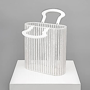 sorozien Women Acrylic Handbag Clutch Beach Bag Handmade Tote Ark Bag Top Handle Bags Fashion Party Clutch Purse (Pearlescent White)