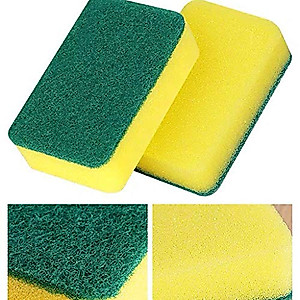Kitchen Cleaning Sponges Scrub Sponges Cleaning Scrub Sponges for Kitchen Double Cleaning Cloth Dish Sponges for Washing Dishes Sponges for Cleaning Scrub Sponge for Dishes,Pots,Pans (Yellow)