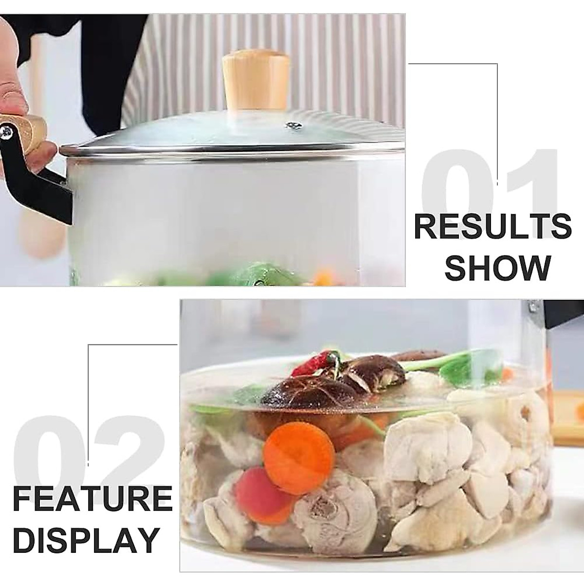 Cooking Pot Cooking Pot Pot Glass Pot Noodle Pot Transparent Glass Pot Heat-resistant Soup Pot Porridge Pan Home Cooking Pot 2.5L Cooking Pot Cooking Pot Glass Pot Pot Glass Saucepan