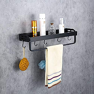 Rebertry Floating Shelves Wall Mounted Bathroom, and Bedroom, Decorative Storage Shelf with Removable Towel Holder