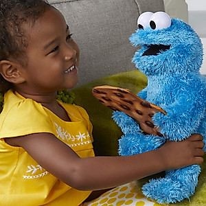 Sesame Street Peekaboo Cookie Monster Talking 13-Inch Plush Toy for Toddlers, Kids 18 Months & Up, Blue