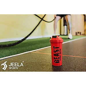 JEELA SPORTS [5 PACK Protein Shaker Bottles for Protein Mixes -24 OZ- Dishwasher Safe Shaker Cups for Protein Shakes - Shaker Cup for Blender Protein Shaker Bottle for Shakes Protein Shake Blender