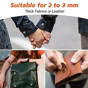 Qfun 120 Set Snap Fasteners Kit for Leather 12mm Metal Button Snaps Press Studs with 4 Setter Tools, 1 Hammer, 4 Color Leather Snaps for Clothes, Jackets, Jeans Wears, Bracelets, Bags