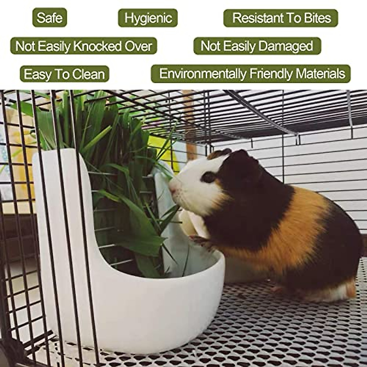 kathson Rabbit Hay Feeders Ceramic Food Bowl Rack Bunny Water Bottles Dispenser Small Animal Chew Twist for Rabbit Guinea Pig Chinchillas Hamsters