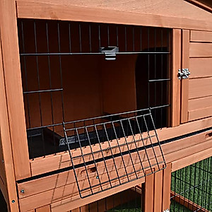 Pawhut 40" Wooden Rabbit Hutch Small Animal House Pet Cage