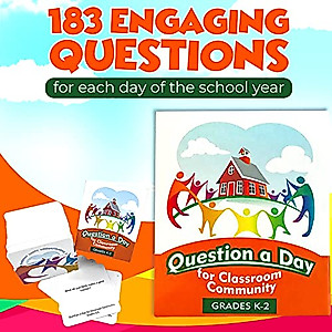 Bended Productions 183 Question a Day Cards Elementary School | Teacher Created Morning Meeting Chips for Teachers and Students | Classroom Conversation & Writing Prompt Cards Grades K-2