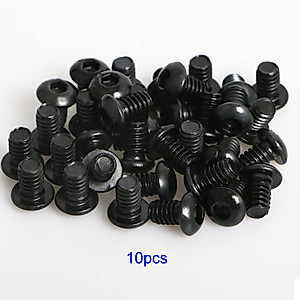 Aopin 1/4-20 x 3/8" Hex Socket Cap Screws, Button Head Socket Cap Screws, 10.9 Grade Alloy Steel, Black Oxide Finish, Fully Threaded, 10Pcs