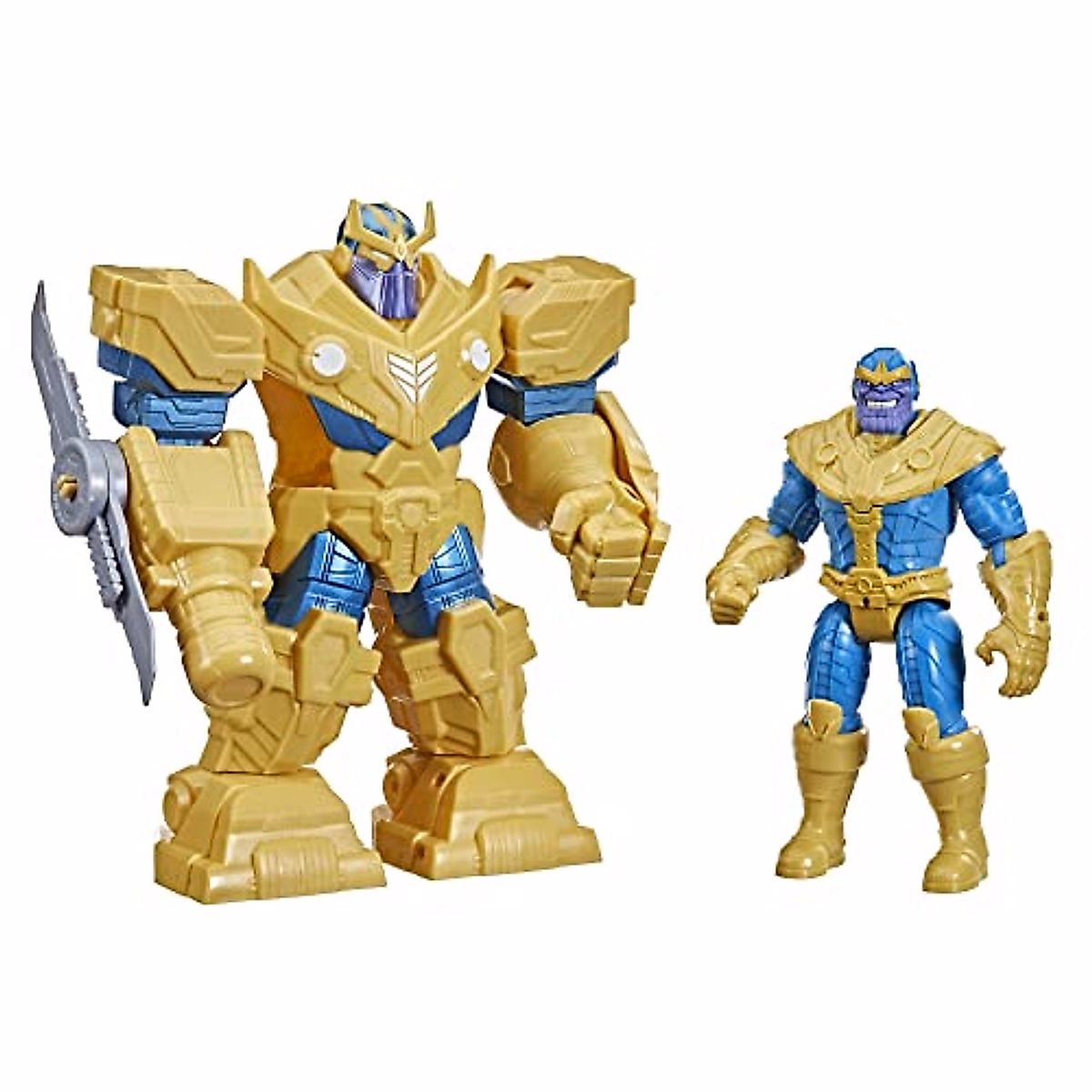 Avengers Hasbro Marvel Mech Strike 9-inch Action Figure Toy Infinity Mech Suit Thanos and Blade Weapon Accessory, for Kids Ages 4 and Up