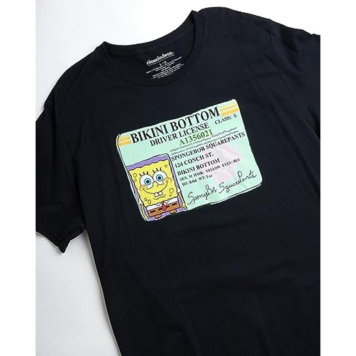 Nickelodeon Men's Graphic Tee - Spongebob Squarepants and Patrick Star Bikini Bottom Short Sleeve T-Shirt (Sizes: S-XXL), Size X-Large, Spongebob Black