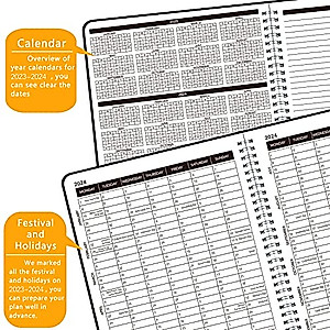 Office Planner Jan 2023- Dec 2024 Monthly Calendar Planner - 9 × 11 Time Management Personal Planner Hard PVC Cover with Spiral Bound