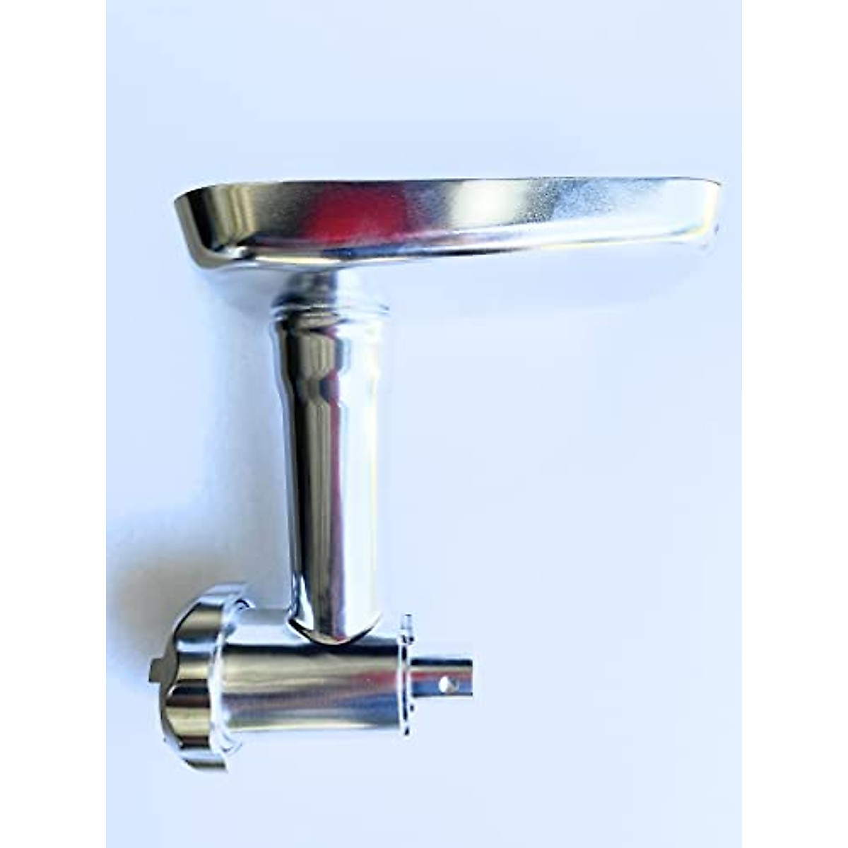 Meat Grinder attachments with feed tray, chute, and blade, Silver, 15x7