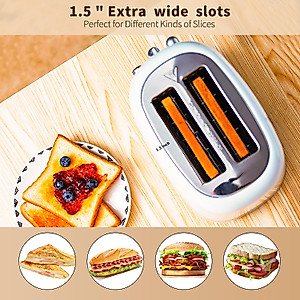 AAYUJUP Toaster 2 Slice Electric：Retro toaster Smart White toaster small toaster oven