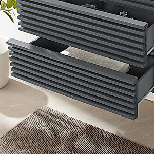 Modway Render 30" Wall-Mount Bathroom Vanity in Gray-Sink Basin Not Included, 30 Inch, Grey