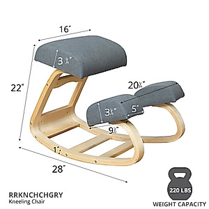 RRI Goods Kneeling Desk Chair, Sturdy Ergonomic Kneeling Chair for Office and Students, Rocking Motion for Natural Movement