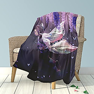 Soft Anime Throw Blanket, Durable Manga Flannel Fleece Blanket Comfortable Throws for Couch Sofa Chair Bed Home Cars Office(60"*50")