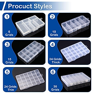 MroMax Fixed 24 Grids Clear Plastic Organizer Box Container Craft Storage, PP Organizer Box for Beads Organizer Art DIY Crafts Jewelry Fishing Tackles