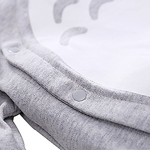 Unisex Baby Totoro Long Sleeve Romper with Hat 2-PC Set Grey