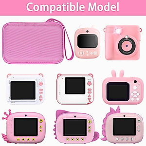 Aenllosi Kids Camera Case for Anchioo/for ESOXOFFORE Instant Print Camera Toys,Kids Selfie Digital Camera Photo Paper & Color Pen Holder (Pink,Case Only)