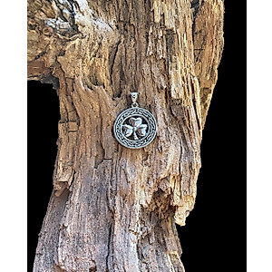 Jewelry Trends Celtic Good Luck Clover Shamrock Sterling Silver Pendant