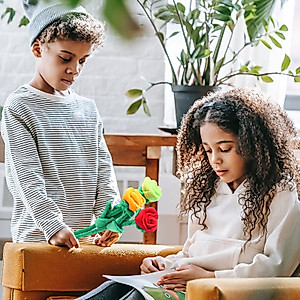 18 Pcs Plush Rose Flower Stuffed Rose Flower Bendable Stems Plush Bouquet Toy Soft Rose Flower 12.6 Inch for Graduation 2024 Mother's Day Valentines Day Girl Girlfriend Wife(18 Pcs Colorful Series)