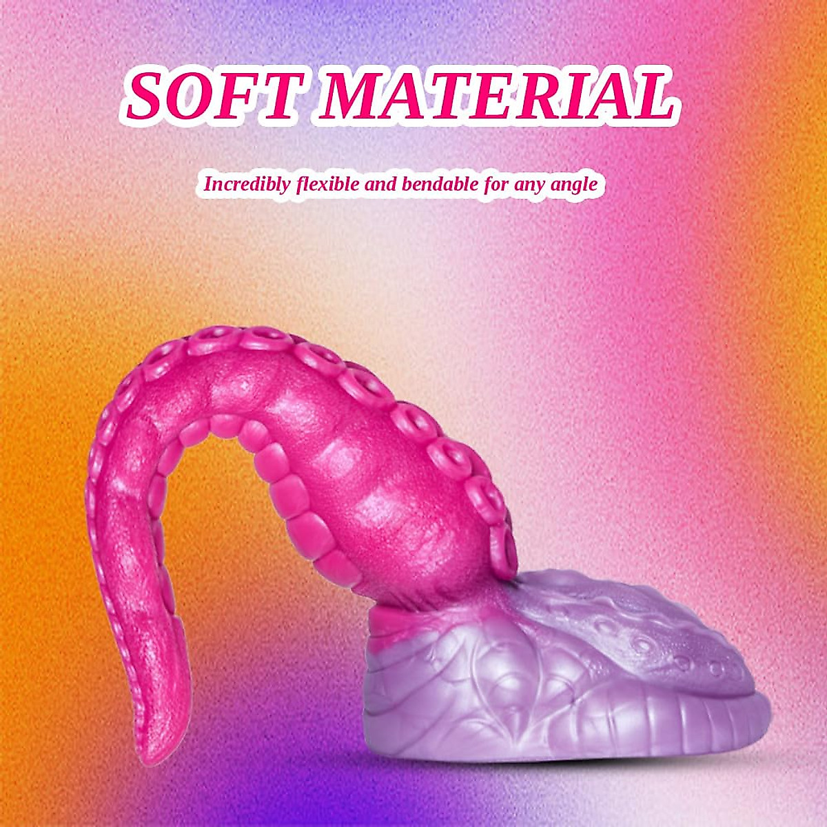9 Inch Large Realistic Tongue Dildo from Dragon Monster Dildo Soft Silicone Big Anal Dildo with Textured Octopus Tentacles Suction Cup for Women Adult Sexy Sex Toy Anal Plug for Vaginal G-spot（Rose）