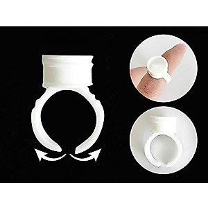 Pigment Rings - 100PCS Tattoo Rings Cups Disposable Makeup Rings Tattoo Glue Holder,Tattoo Ink Ring Adhesive Makeup Glue Rings Palette Plastic Nail Art Eyelash Extension Rings (Medium 100pcs)