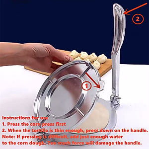 Tortilla Press Aluminum Alloy Tortilla Press Flapjack Machine Crepe Machine Pancake maker cast aluminum tortillas homemade pancakes (6in，Sliver)