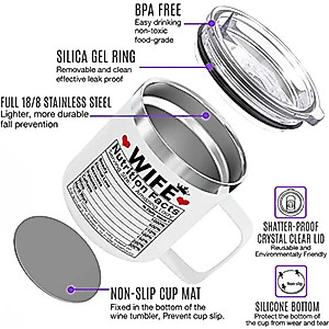 Christmas Day Gifts for Wife from Husband - Gifts for Wife - Wife Gifts Ideas - Funny Gifts for Her - Anniversary I Love You Gifts for Her - Wife Birthday Gifts Ideas - Wife Mug 14oz, White