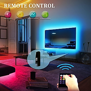 DAYBETTER LED Lights for TV 14.8ft,TV LED Backlight for 65-75Inch, RGB Behind TV LED Lights for Bluetooth,Music Sync APP and Remote Control, Strip Lighting for Christmas Gaming Room HDTV Mood