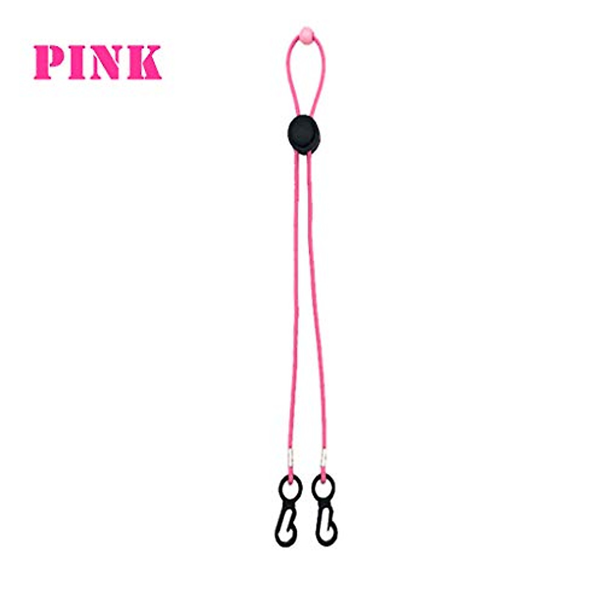 Missli Adjustable Lanyard Straps for Adults/Kids - Safety Clip Holder Stopper Hang Around The Neck Rest&Ear Holder Rope Extender (Pink)