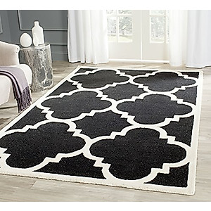 SAFAVIEH Cambridge Collection 5' x 8' Black/Ivory CAM140E Handmade Moroccan Trellis Premium Wool Area Rug